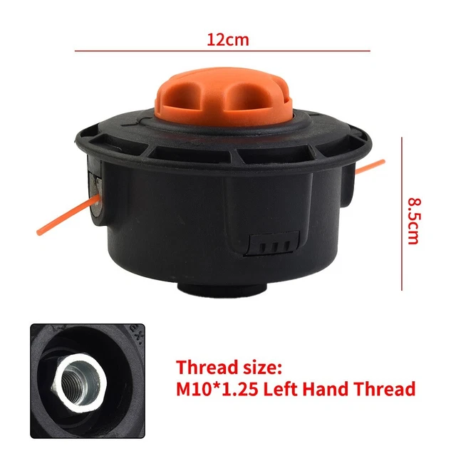 UNIVERSEL TONDEUSE T??TE Noir D??broussailleuse Coup Fourrage Ligne Bobine Herbe EUR 12,41 ...