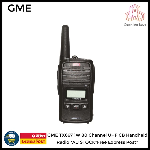 GME TX667 1W 80 Channel UHF CB Handheld Radio *AU STOCK*Free Express ...