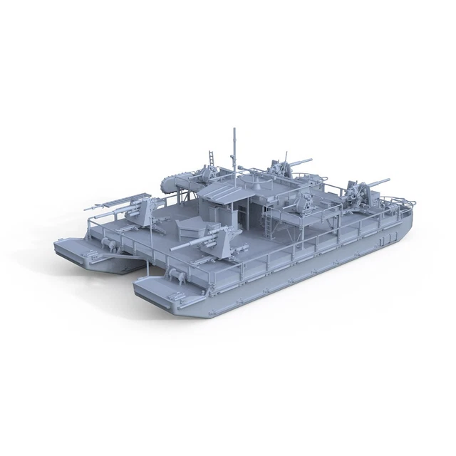 SSMODEL 1/100 MODEL Kit German Navy SF40 Siebel Air Defense Ferry Full ...