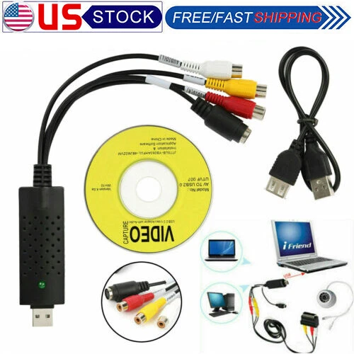 DIGITAL CAPTURE CARD USB 2.0 Audio Video VHS to DVD VCR PC HDD ...