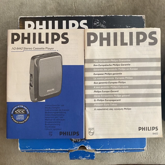 BOXED PHILIPS AQ 6442 Cassette Player (Walkman) w/ Original Headphones ...