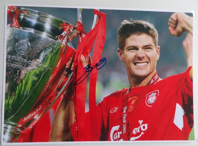 STEVEN GERRARD LIVERPOOL, Autographed A4 Photograph. £99.99 - PicClick UK