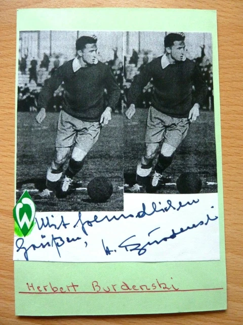 HERBERT BURDENSKI AUTOGRAMM Werder Bremen Spieler Original Signiert EUR ...