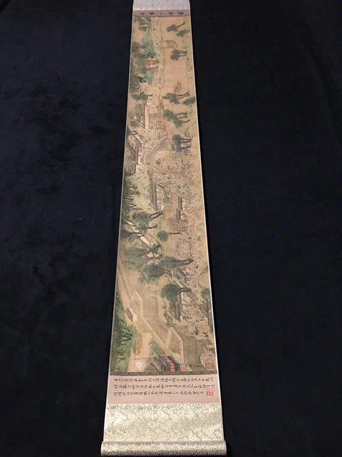 CHINESISCHES ANTIKES GEMÄLDE von Ming, Qiu, Ying und Qingming Riverside ...