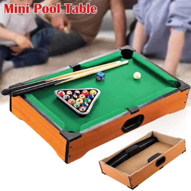 MINI POOL TABLE for Kids Wooden Table Top Game Childrens Billiard Board ...