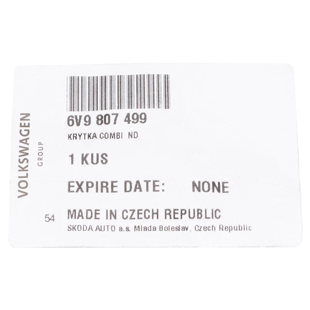 ORIGINAL SKODA ABDECKUNG Stoßstange AHK FABIA 3 PR-Nr. 1D2 1D7 hinten 6V9807499 EUR 18,90 ...