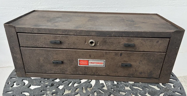 VINTAGE CRAFTSMAN 2 Drawer Riser Tool Box Machinist Chest $125.00 ...
