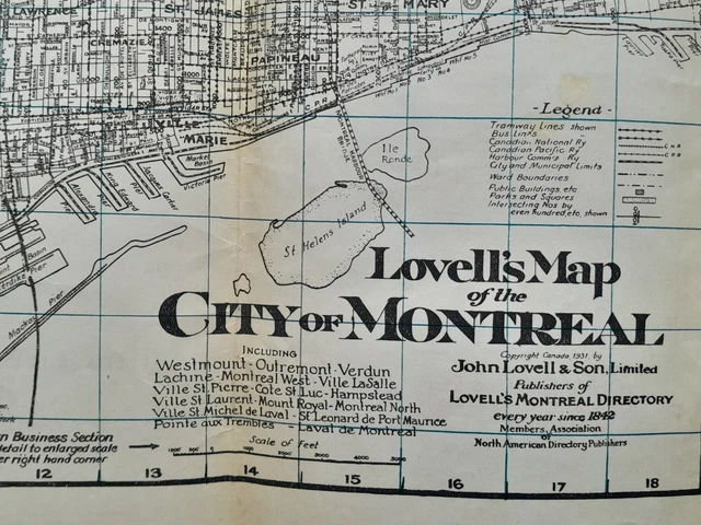 VINTAGE LOVELLS MAP Of Montreal & Suburbs. 1930s. £3.95 - PicClick UK