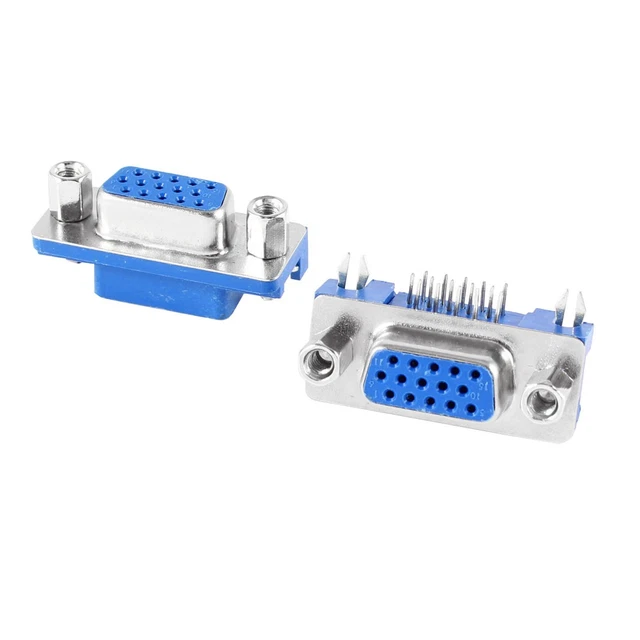 RIGHT ANGLE PCB Mounting DB15 3 Row D-SUB Female Socket Port VGA ...