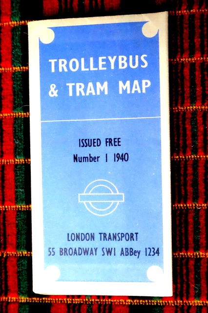 LONDON TRANSPORT TROLLEYBUS & TRAM MAP No.1 1940 FINE £19.99 - PicClick UK