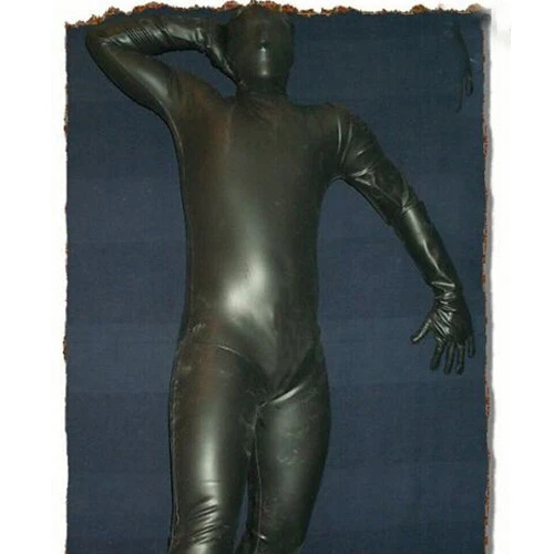 Latex Rubber Catsuit Black Overall Sexy Zipper Bodysuit 0 4mm Cosplay