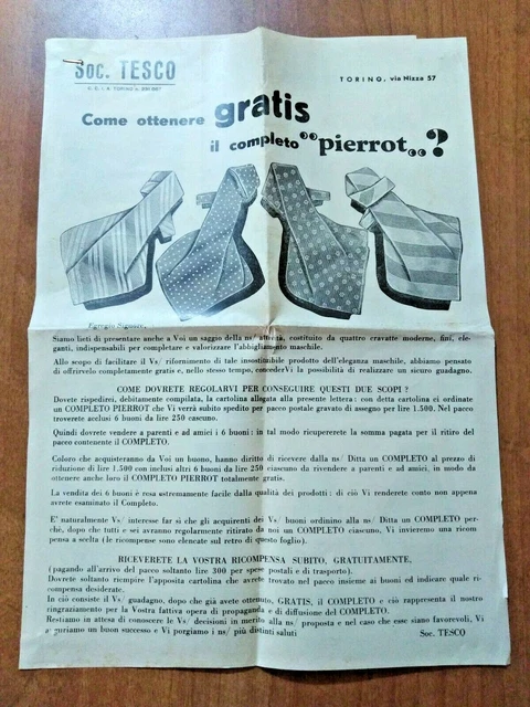 1960S TURIN TESCO advertising material complete PIERROT pyramidal sale ...