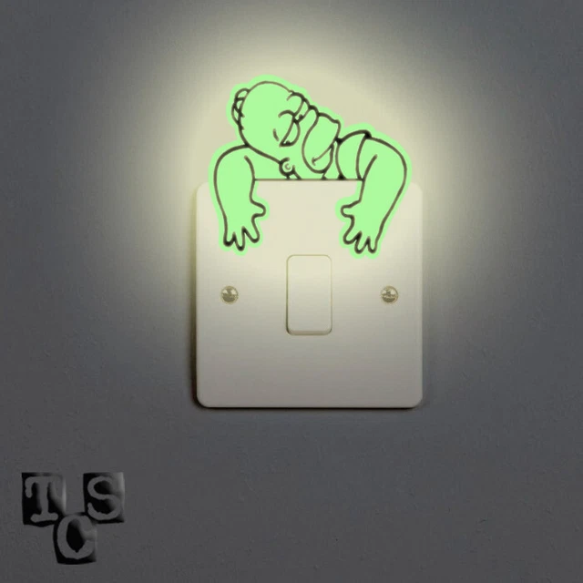 GLOW IN THE Dark Homer Shaped Light Switch Wall Decal Stickers Home ...