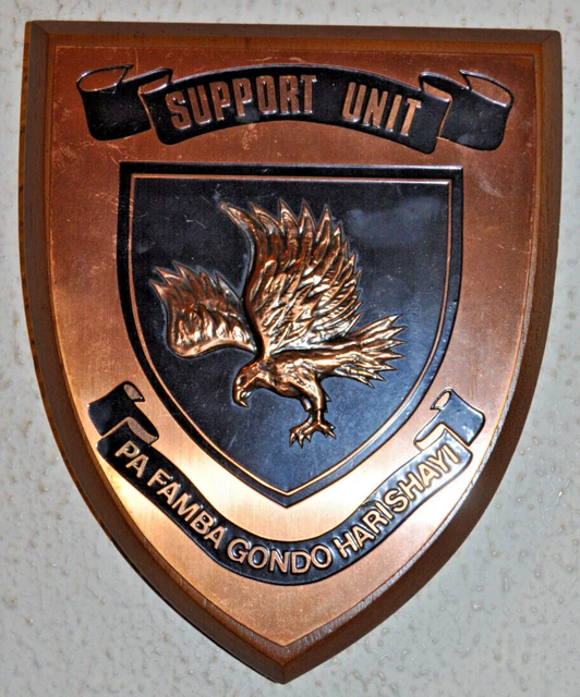 VINTAGE RHODESIAN POLICE Support Unit regimental mess wall plaque ...