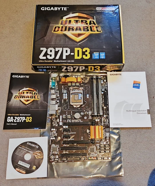 GIGABYTE GA-Z97P-D3 MOTHERBOARD Intel Z97 LGA 1150 (Socket H3) ATX £64. ...