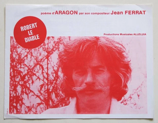 JEAN FERRAT SHEET music score: Robert le Diable * 60's Aragon £8.66 ...