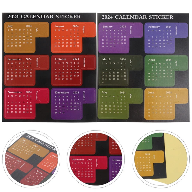 4 SETS 2024 Full Year Calendar Index Label Sticker 4pcs/set £8.18 ...