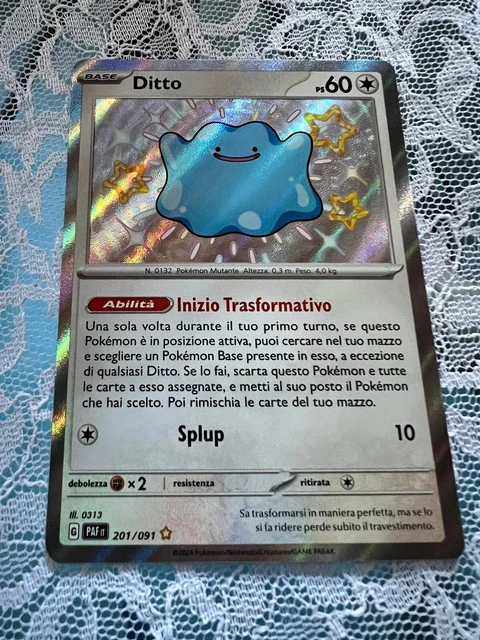 CARTA POKEMON EVOLUZIONE A Paldea Ditto Shiny Italiano Appena Sbustato ...