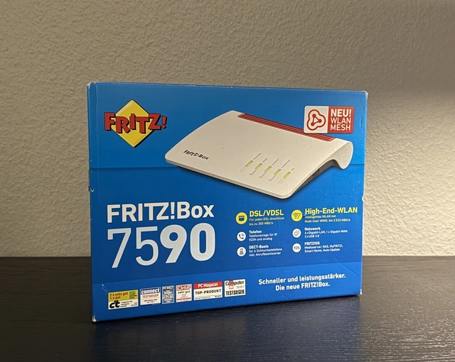 AVM FRITZ!BOX 7590 Wireless Router + Modem - Weiss (20002784) EUR 100 ...