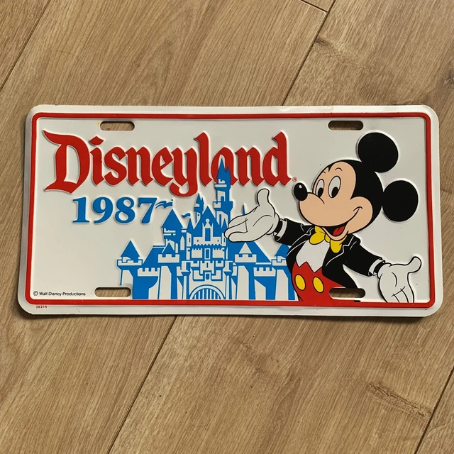 DISNEYLAND 1987 METAL Licence Plate - Disney - license - Mickey Mouse ...