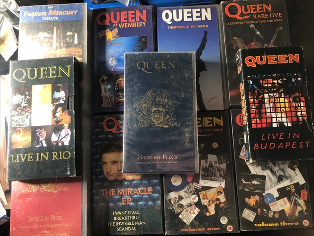 QUEEN FREDDIE MERCURY VHS Collection Miracle Flix Wembley Magic Years ...