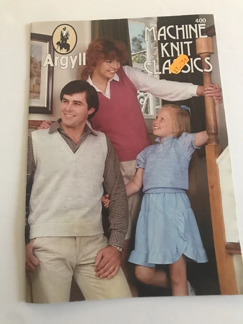 MACHINE KNIT CLASSICS Knitting Pattern Book Argyll 10+ Designs Vintage ...
