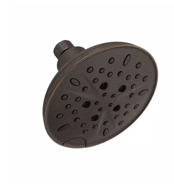 DELTA 5-SPRAY 6 in. Round Showerhead with Pause in SpotShield Venetian ...