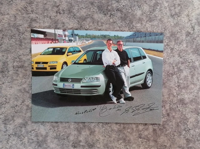 MICHAEL SCHUMACHER RUBENS Barrichello Autogrammkarte Fiat Stilo Abarth ...