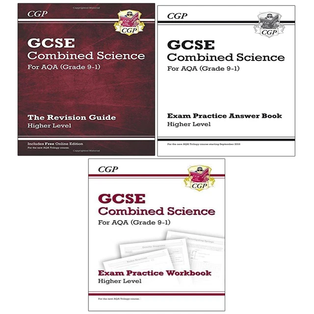 CGP GCSE COMBINED science 9-1 revision 3 Books Collection Set AQA ...