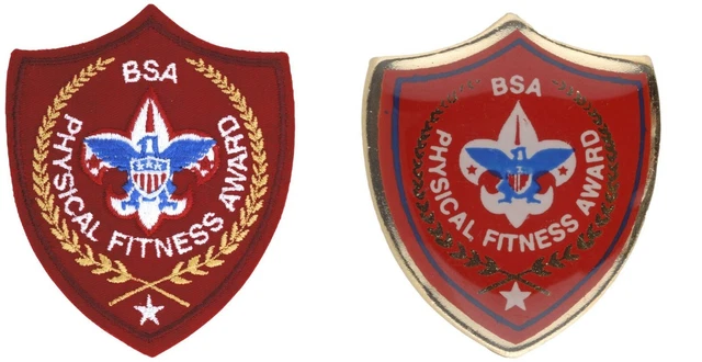 BOY SCOUT OFFICIAL Bsa Physical Fitness Award Patch Pin Set Camp ...