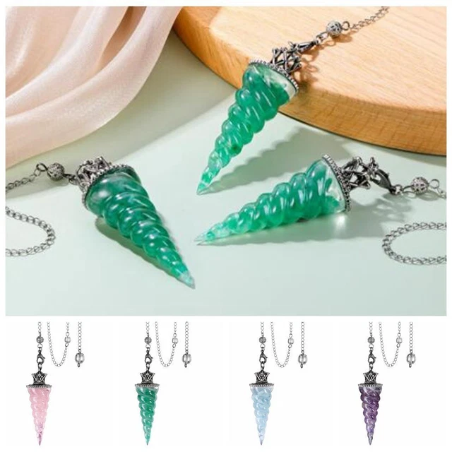 AMULET REIKI PENDULUM Pendant Natural Stone 7 Chakra Crystal Pendulum ...