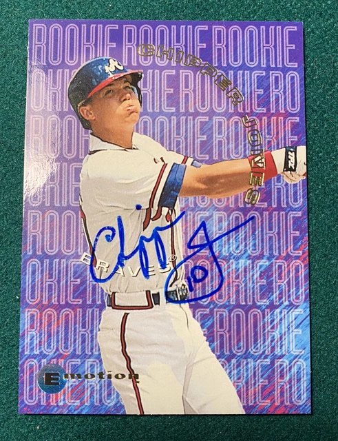 AUTOGRAPHIÉ ! 1995 Fleer Skybox Emotion Rookies Chipper Jones # 8 sur ...
