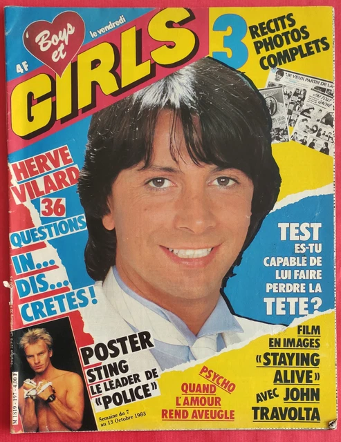 GIRLS MAGAZINE N°197 1983 VILARD STING Rose LAURENS EURYTHMICS TRAVOLTA ...