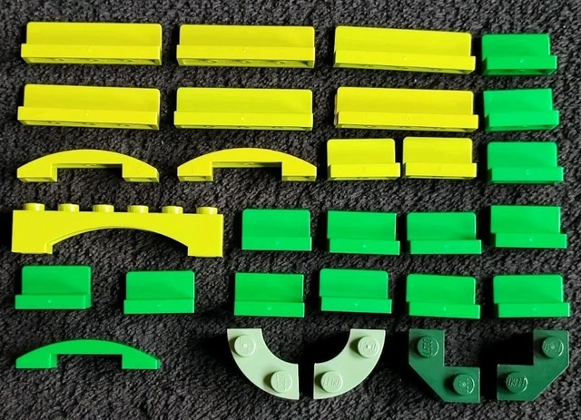 LEGO FENCE BARRIER Bundle Bars Railing Panel Green Parts Pieces ...