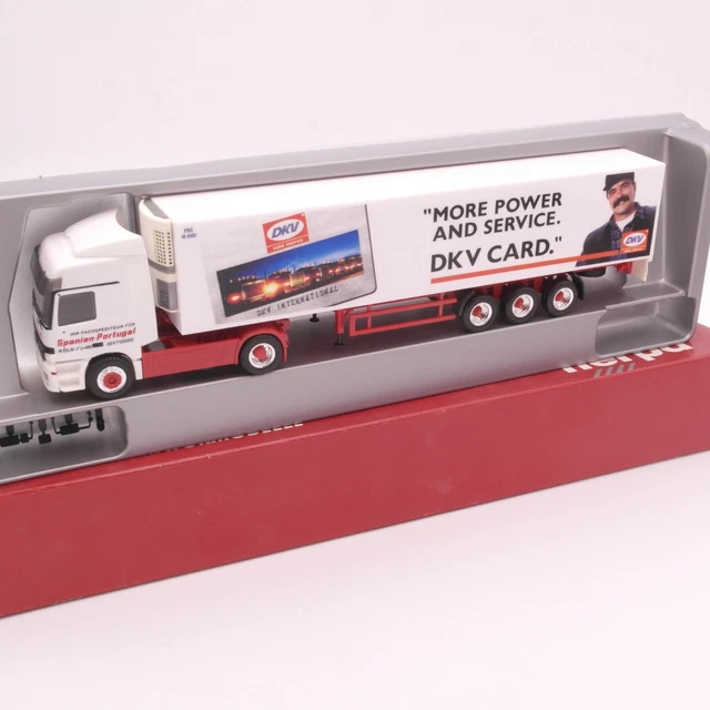 HERPA 1:87 186780 MB Actros Kühlkoffersattelzug DKV Card in OVP RT1682 ...