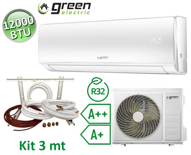 CLIMATISEUR MONO-SPLIT 3,5 kW 12000 Btu R32 A++/A+ Green Electric EVO ...