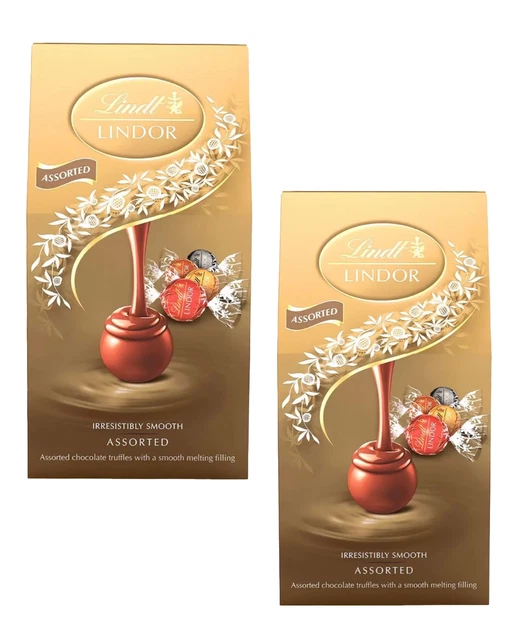 LINDT LINDOR ASSORTED Milk Chocolate Truffles Biggest Bag - 1 kg x 2 ...