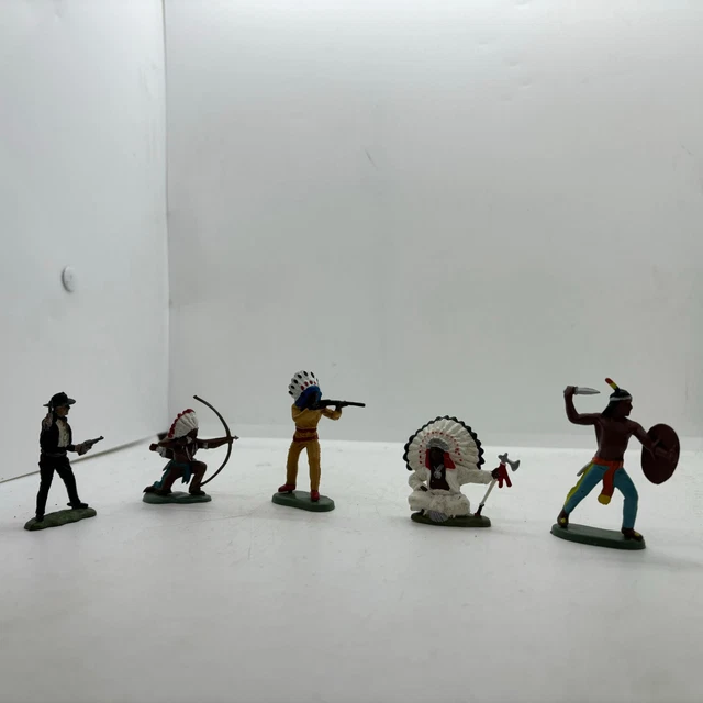 5 VINTAGE BRITAINS Cowboy, Native Americans, Toy Action Figures £2.00 ...