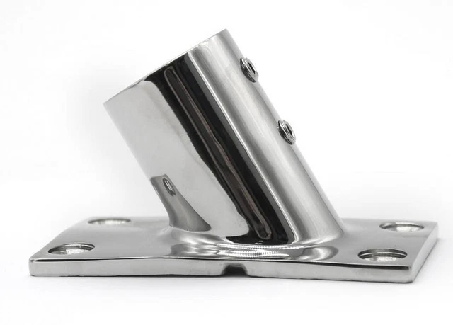 MARINE BOAT STAINLESS Steel Hand Rail Fitting Rectangular Base 45 ...