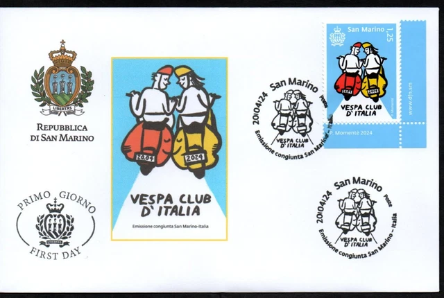 SAN MARINO 2024 EMISS. CONG. IT VESPA CLUB D'ITALIA FOGl. NUOVO + SERIE ...