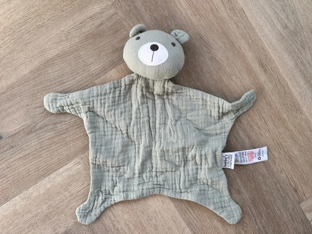 TESCO KNIGHTLEY'S ADVENTURES teddy bear comforter blankie green muslin ...