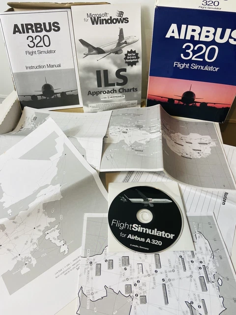 AIRBUS A320 FLIGHT Simulator Box Collection & ILS Approach Chart Book ...