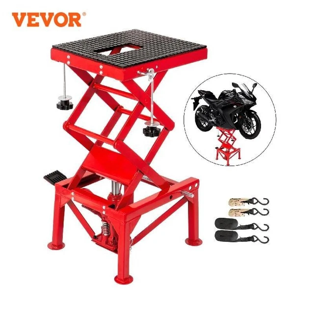 VEVOR MOTORCYCLE JACK Scissor 300 LBS Load Capacity Hydraulic Portable ...