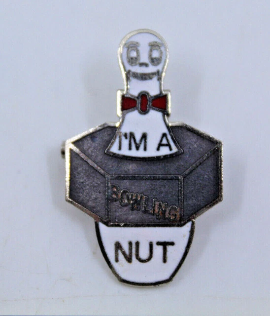 BOWLING I'M A BOWLING NUT Cute Collectible Pin Lapel Red Bow Tie ...