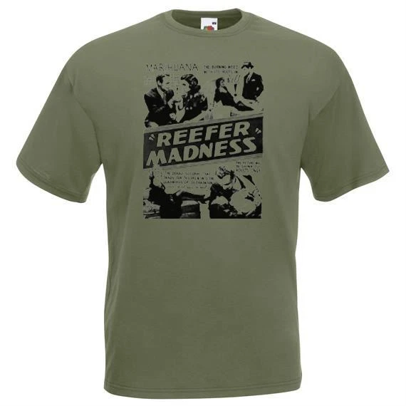 T-SHIRT FILM UNISEXE Green Reefer Madness propagande mauvaises herbes ...