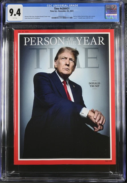 TIME MAGAZINE CGC 9.4 Dec 2024 Trump Person of the Year £73.54 ...