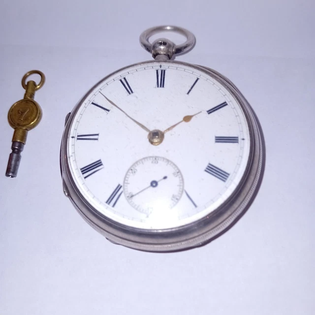 ANTIQUE 1894 CHUNKY SOLID SILVER POCKET WATCH CHARLES HUTON ERRINGTON ...