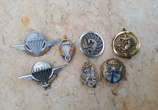 LOT BREVET MILITAIRE Parachutiste Insigne 8 RPIMa Béret Coloniale ...