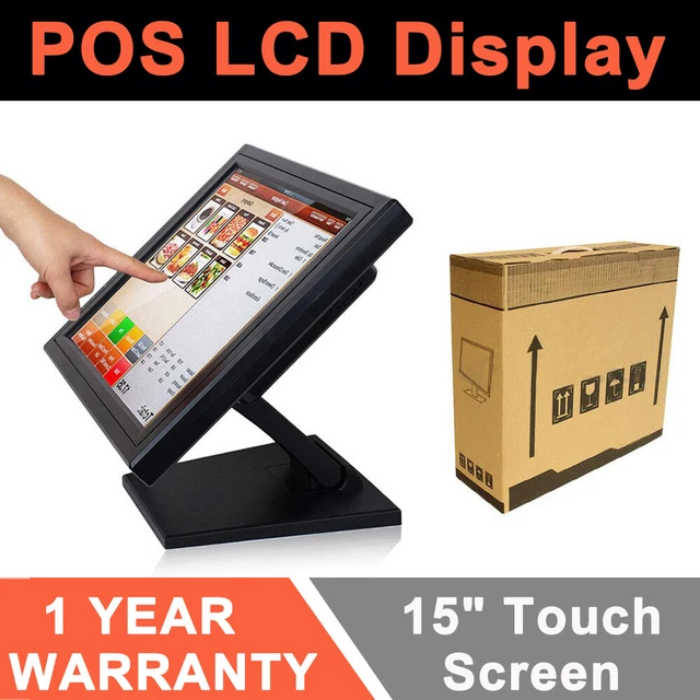 15& INCH TFT LCD Touch Screen Monitor USB POS Stand for Restaurant ...