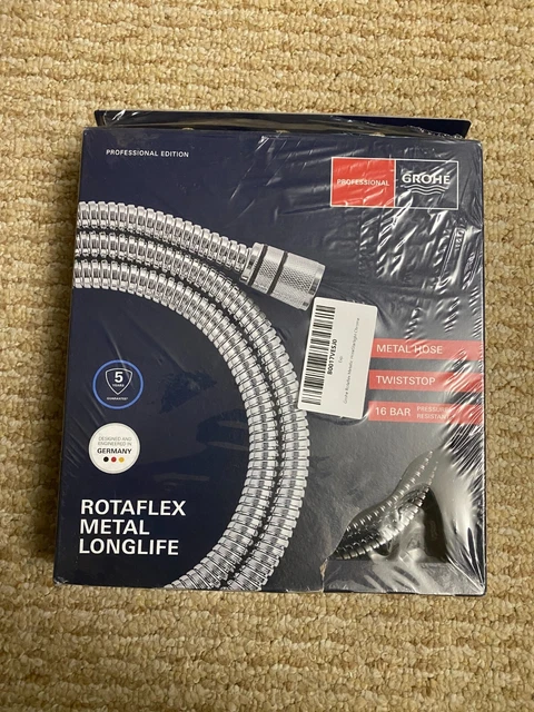 GROHE ROTAFLEX METALLIC Hose 59in - Starlight Chrome - Twist Free ...